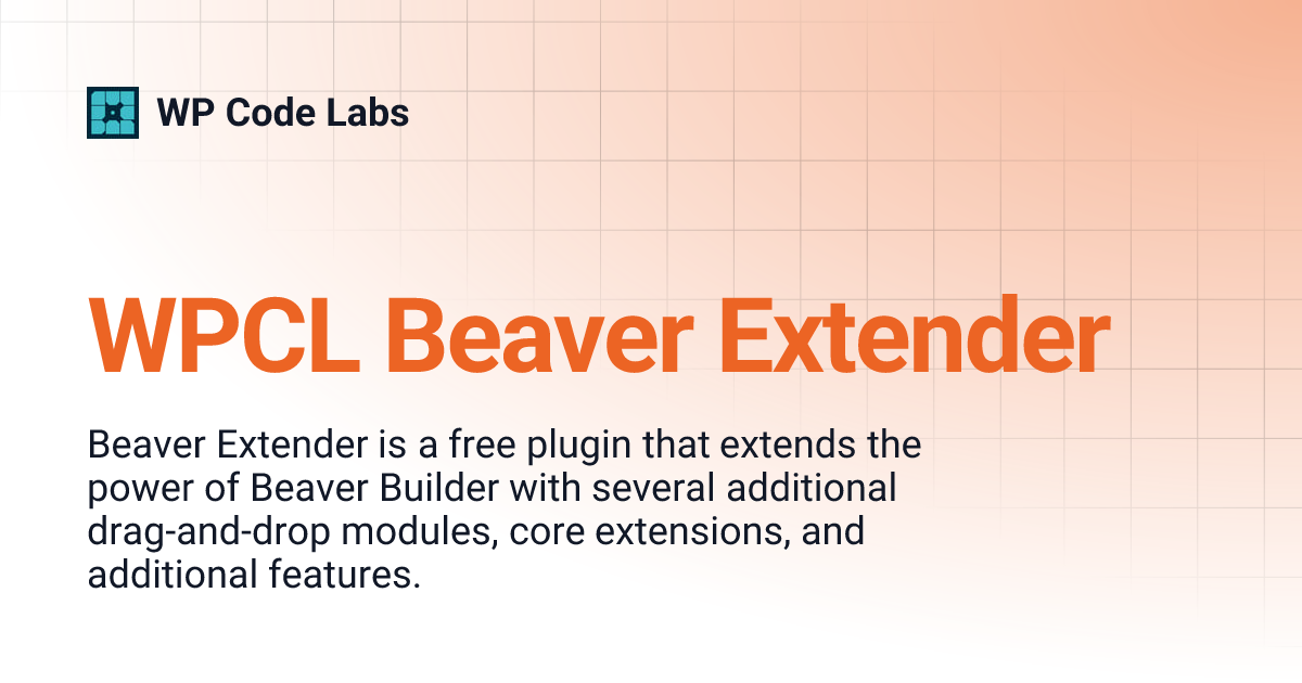WPCL Beaver Extender | WP Code Labs
